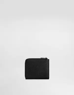 Dolce & Gabbana Calfskin Card Holder With Branded Plate - Black