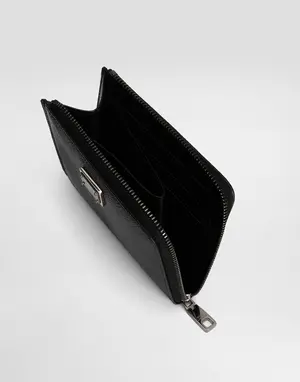 Dolce & Gabbana Calfskin Card Holder With Branded Plate - Black
