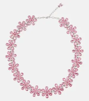 Amina Muaddi Crystal-embellished Choker - Pink