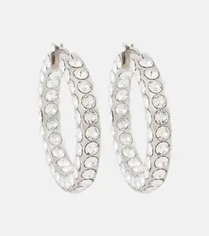 Amina Muaddi Jahleel Large Hoop Earrings - Silver