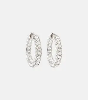 Amina Muaddi Jahleel Crystal-embellished Hoop Earrings - Silver