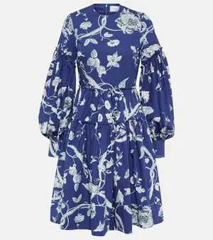 Erdem Floral Cotton Poplin Minidress - Multicoloured