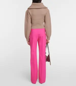 Jacquemus Le Maille Risoul Cropped Wool Sweater - Brown