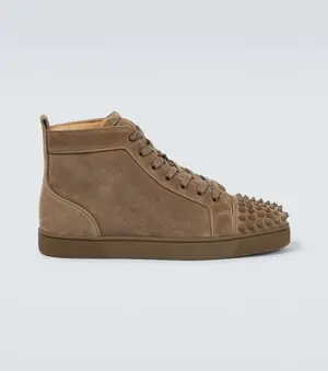 CHRISTIAN LOUBOUTIN Louis Spikes High-top Sneakers - Brown