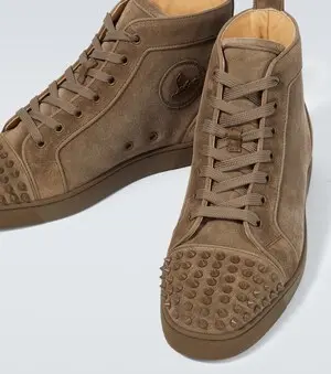 CHRISTIAN LOUBOUTIN Louis Spikes High-top Sneakers - Brown