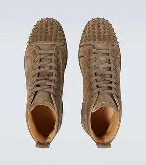 CHRISTIAN LOUBOUTIN Louis Spikes High-top Sneakers - Brown
