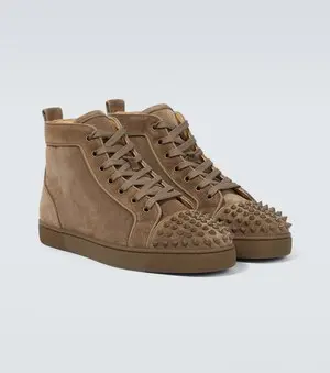 CHRISTIAN LOUBOUTIN Louis Spikes High-top Sneakers - Brown