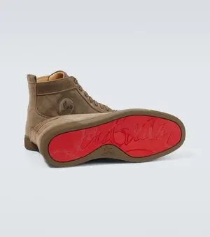 CHRISTIAN LOUBOUTIN Louis Spikes High-top Sneakers - Brown