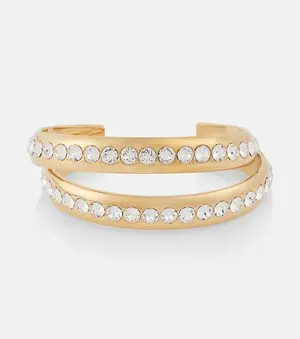 Amina Muaddi Jahleel Crystal-embellished Bangle - Gold