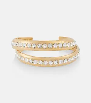 Amina Muaddi Jahleel Crystal-embellished Bangle - Gold