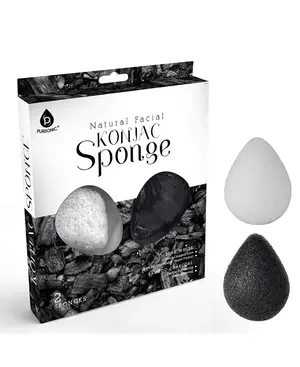 PURSONIC Natural Facial Konjac Sponge Duo Set - Assorted Pre-pack