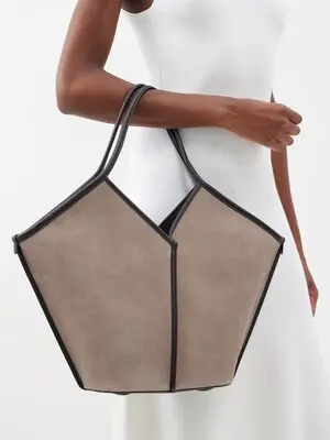 Hereu Calella Suede Tote Bag - Grey