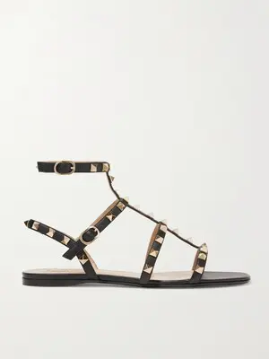 Rockstud Limit Nappa Flat Sandals For Women