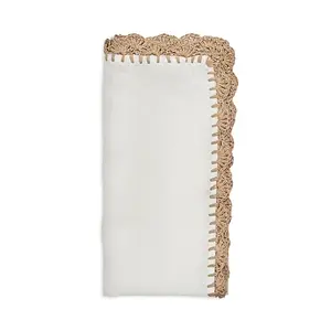 KIM SEYBERT Shell Edge Napkin In White & Natural - White/natural