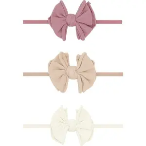 BABY BLING 3-pack Bow Headbands - Blush Ivory