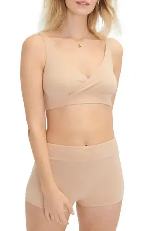Hatch Crossover Pima Cotton Blend Nursing Bra Sand