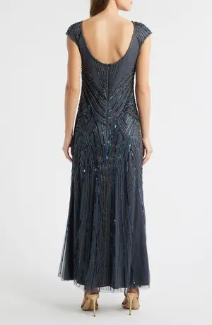 Pisarro Nights Embellished Cap Sleeve Gown