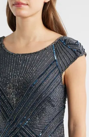 Pisarro Nights Embellished Cap Sleeve Gown