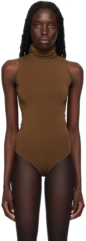 Wolford Wolford Brown Turtleneck Bodysuit 4782 Saba