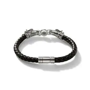 John Hardy Legends Naga Leather Frequency Bracelet