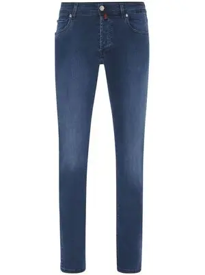 BILLIONAIRE Embroidered-logo Straight-cut Jeans - Blue