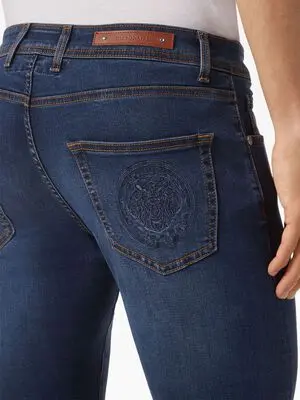BILLIONAIRE Logo-embroidered Straight-cut Jeans