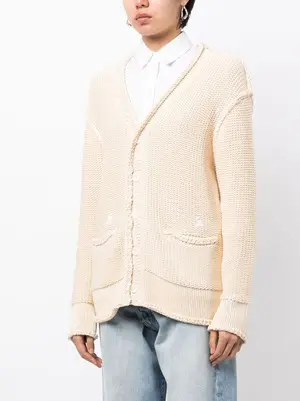 R13 Paint-splatter V-neck Cardigan