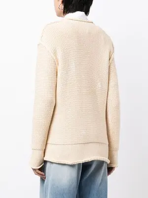R13 Paint-splatter V-neck Cardigan
