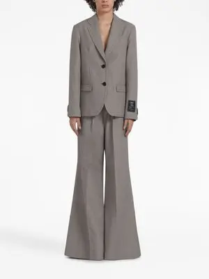 Marni Houndstooth-pattern Single-breasted Blazer - Grey