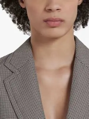 Marni Houndstooth-pattern Single-breasted Blazer - Grey