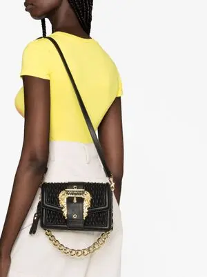 Versace Baroque-buckle Quilted Shoulder Bag