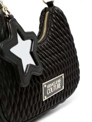 Versace Logo Plaque Quilted Shoulder Bag