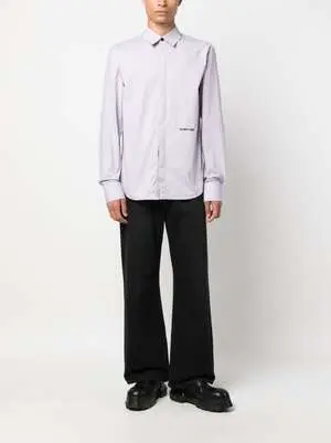 Helmut Lang Embroidered-logo Cotton Shirt
