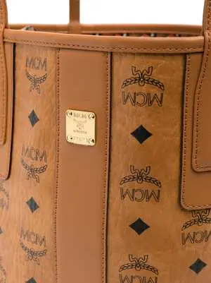 Mcm Small Liz Monogram Tote Bag - Brown