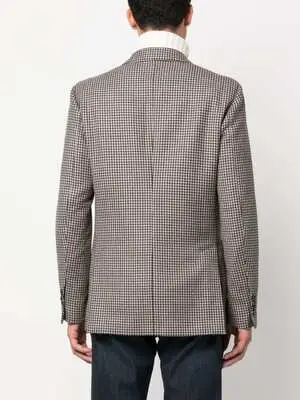 LARDINI Houndstooth Wool Blazer