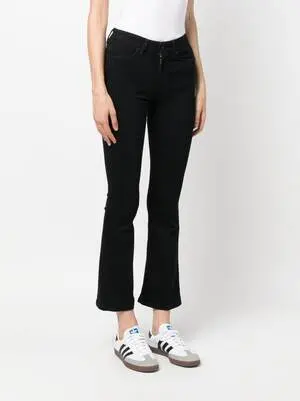 DONDUP Logo-plaque Flared Jeans - Black
