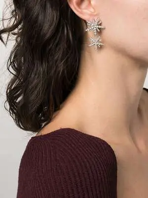 Maje Star Drop Earrings - Silver