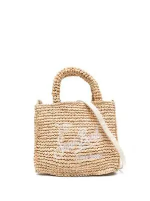 MC2 SAINT BARTH Mini Vanity Raffia Tote Bag