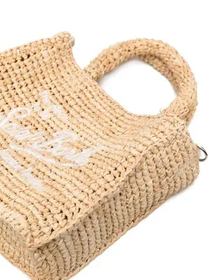 MC2 SAINT BARTH Mini Vanity Raffia Tote Bag