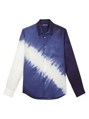 Vilebrequin Graphic Linen Button-front Shirt - Faience