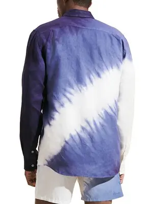Vilebrequin Graphic Linen Button-front Shirt - Faience