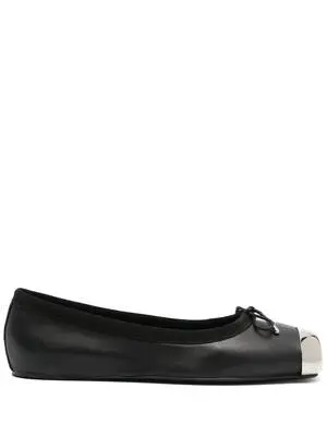 Alexander McQueen Metal-toecap Leather Ballerinas