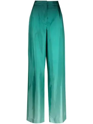 Oscar De La Renta Ombré-effect Palazzo Trousers - Green