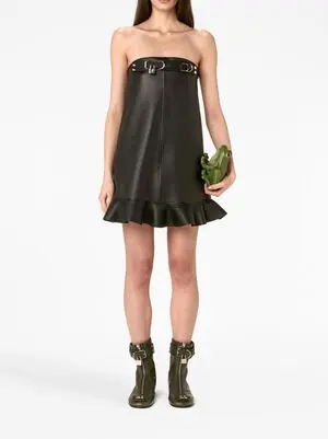 JW Anderson Padlock-embellished Leather Minidress - Black