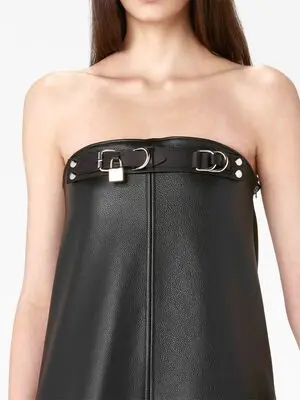 JW Anderson Padlock-embellished Leather Minidress - Black
