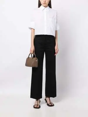TWP Folded-sleeve Cropped Shirt - White