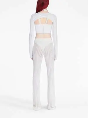 DION LEE Snakeskin-effect Corset Top