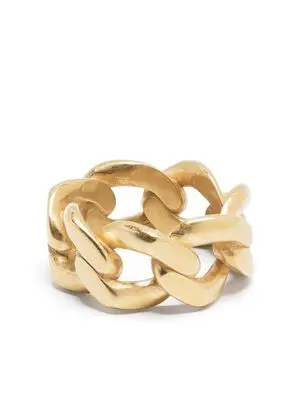 MAISON MARGIELA Logo-engraved Chain-link Ring - Gold