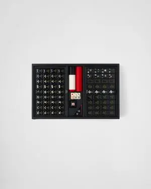 Prada Saffiano Leather Mahjong Game - Black