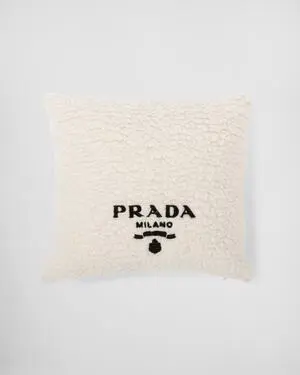 Prada Faux-fur Cashmere And Wool Throw Pillow - Tan/black